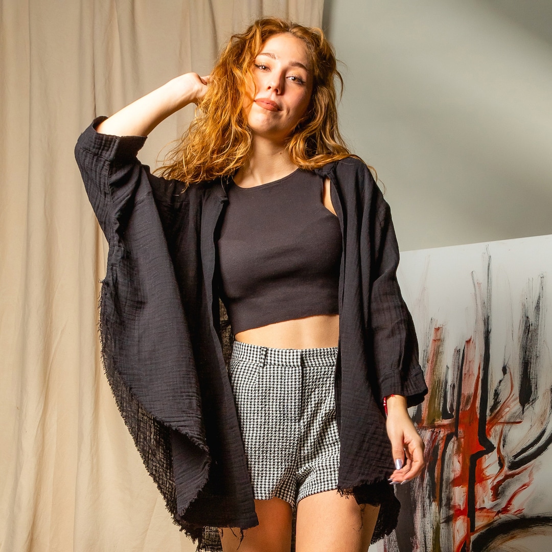 Black Double Gauze Muslin Robe, Muslin Woman Top, Organic Cotton Woman ...