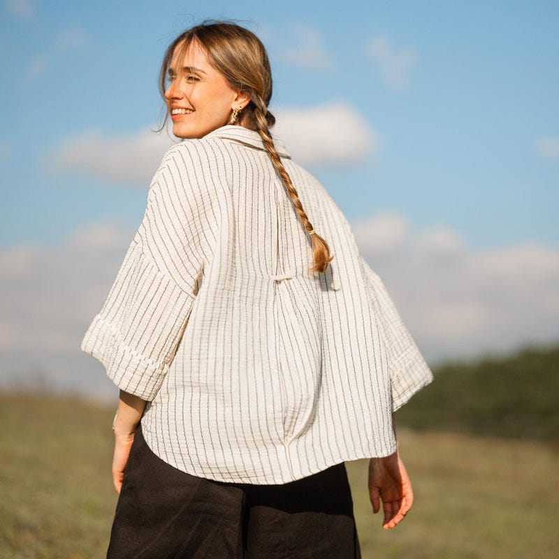 Striped Gauze Shirts - Etsy