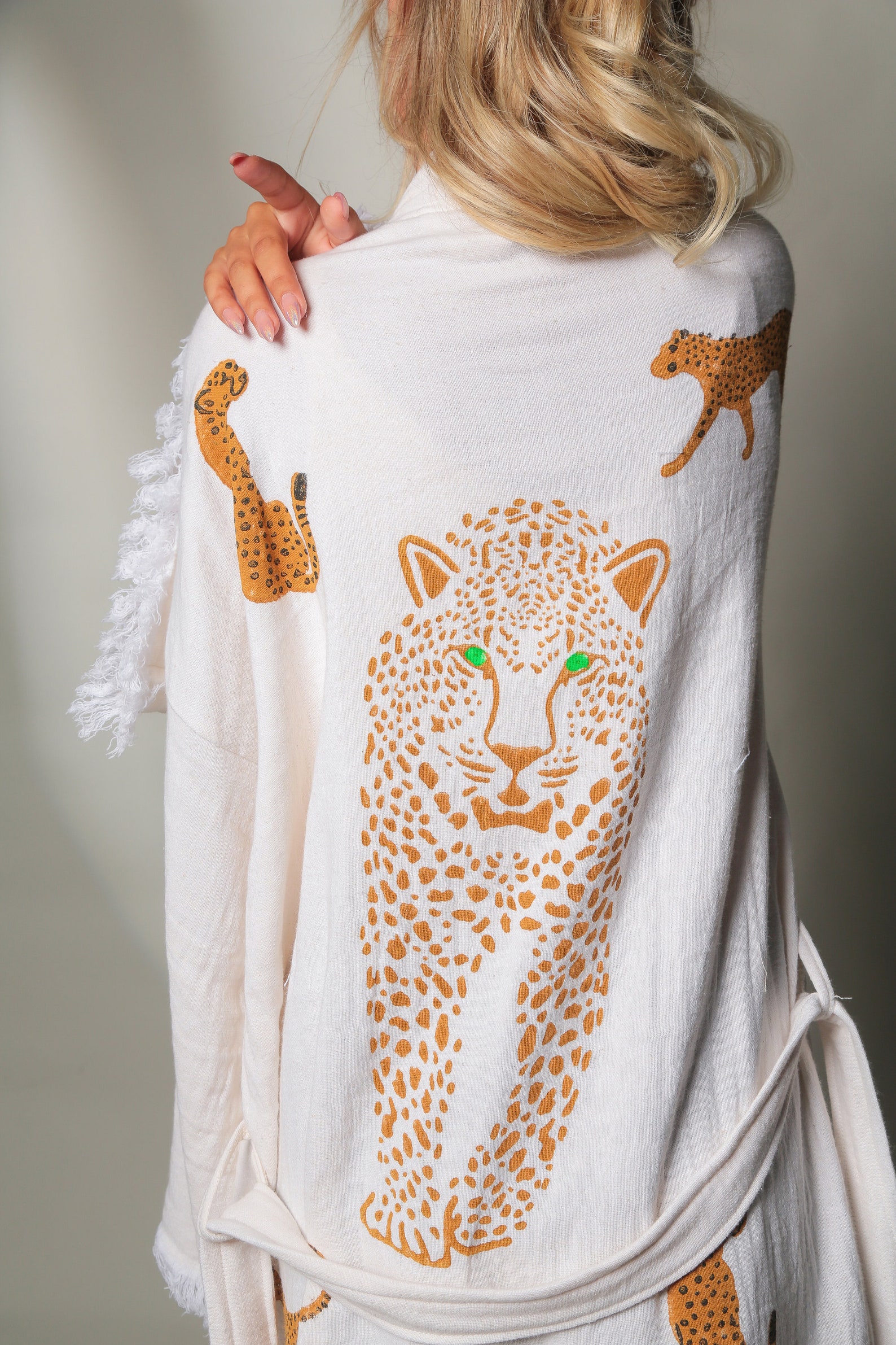 Tiger Kimono Robe Long Cotton Festival Kimono Cardigan - Etsy