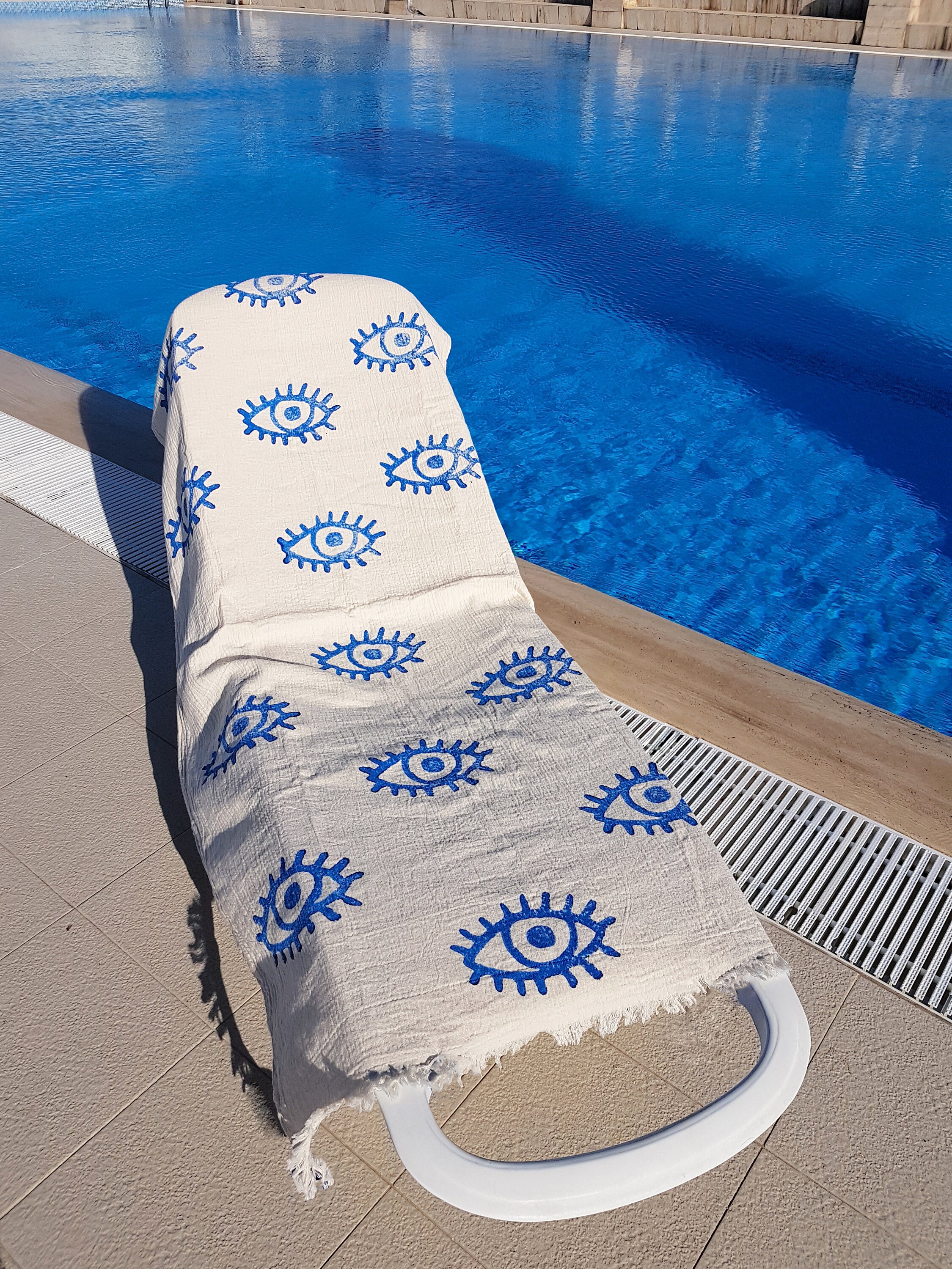 Evil Eye Pool Towel / Yoga Blanket / Eye Beach Towel / Travel - Etsy ...