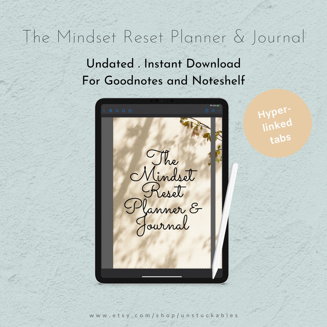 Mindset Reset Digital Planner, Instant Download, Digital Planner for ...