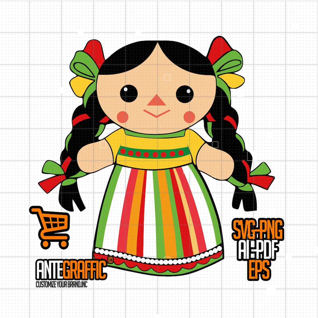 Mexican Maria Doll, Rag Doll Svg,vector,mexican Doll Clipart, Mexican ...