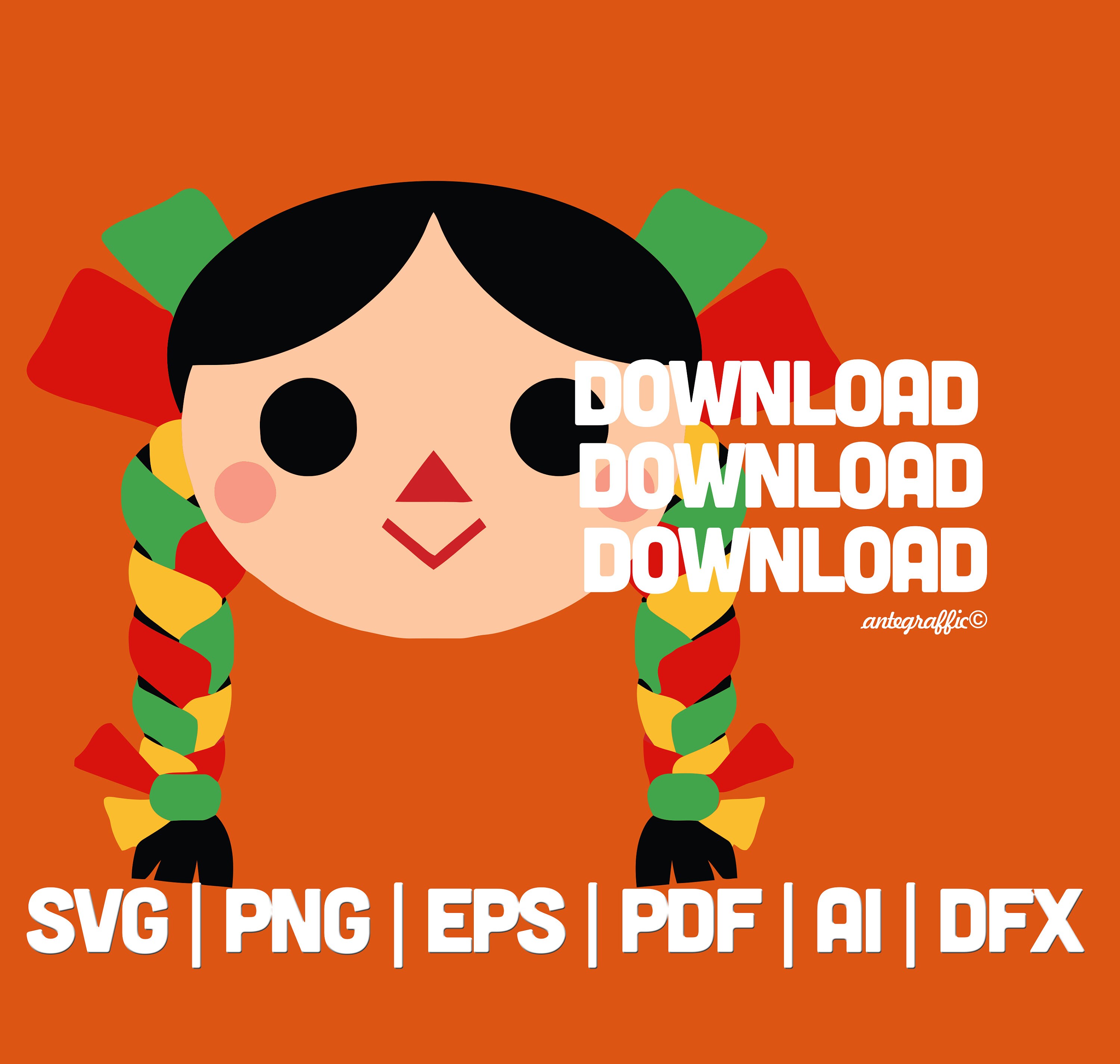 Mexican Doll SVG for Cricut, Mexican Dolls Svg,mexican Doll Png,mexican ...