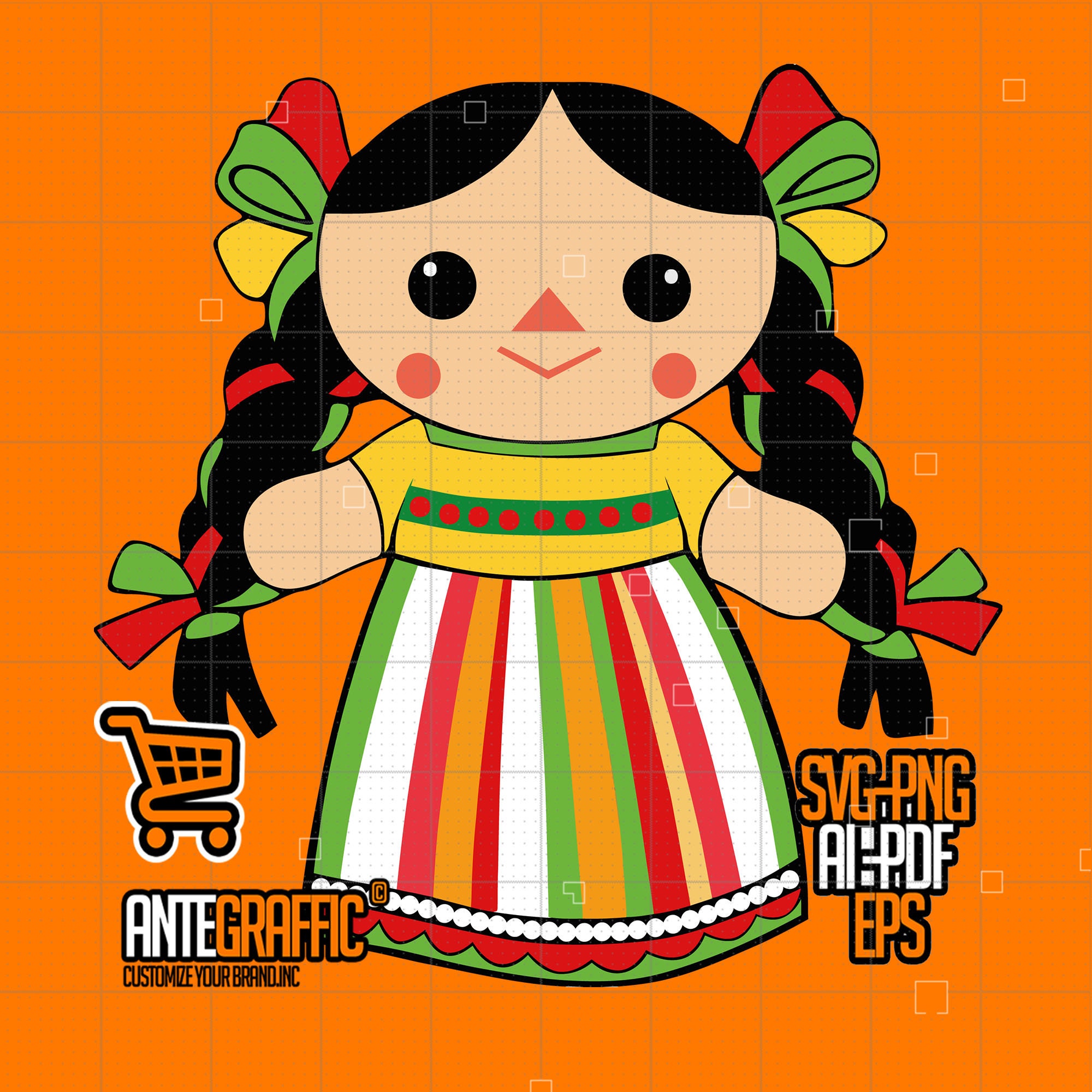Mexican Maria Doll, Rag Doll Svg,vector,mexican Doll Clipart, Mexican ...