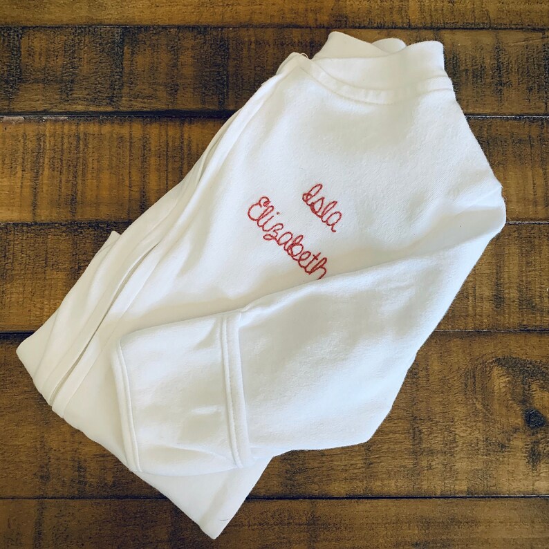 Hand Embroidered Name or Monogram Baby Footed Sleeper Pajamas - Etsy
