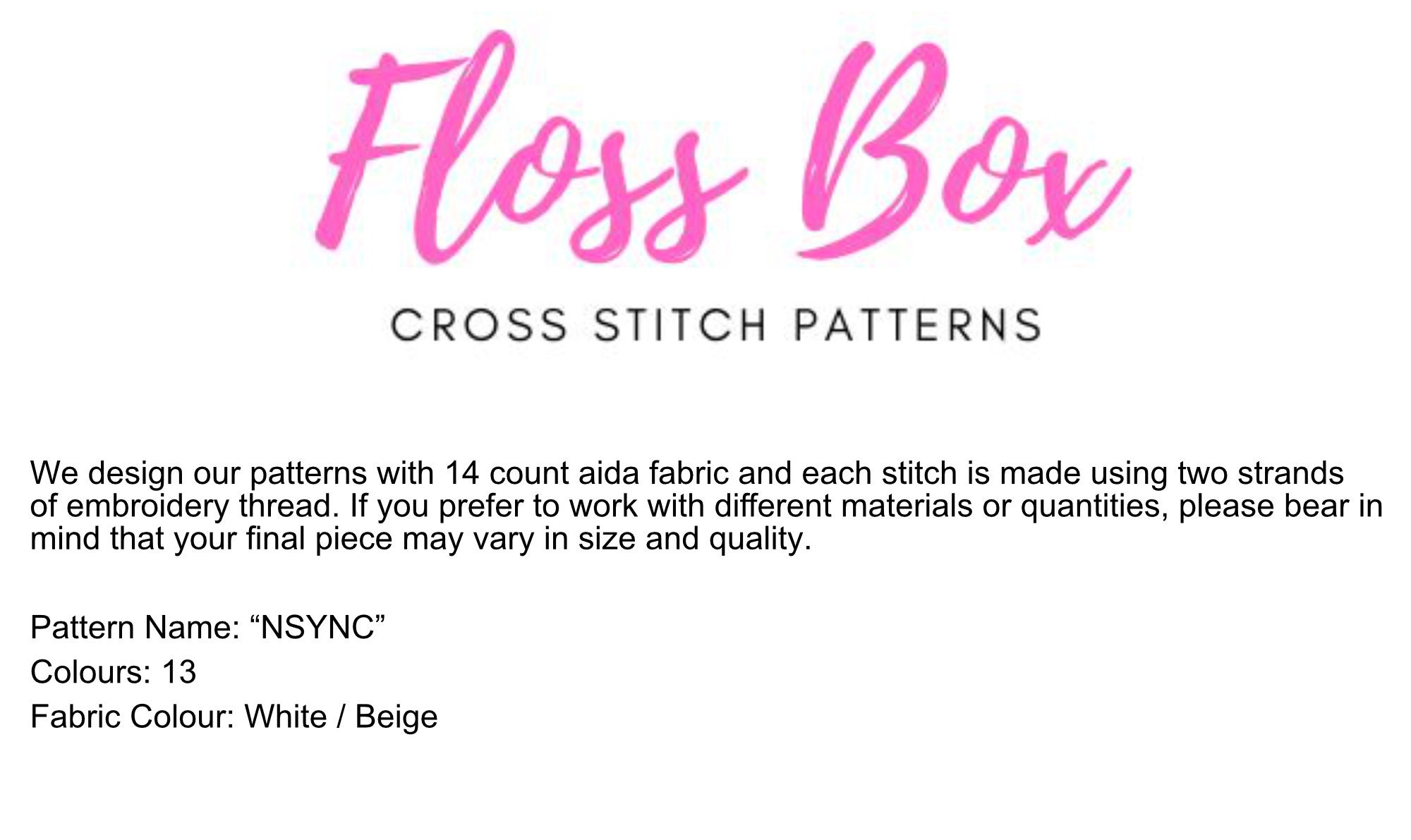 Pop Band NSYNC Inspired Cross Stitch Pattern Download by Floss Box ...