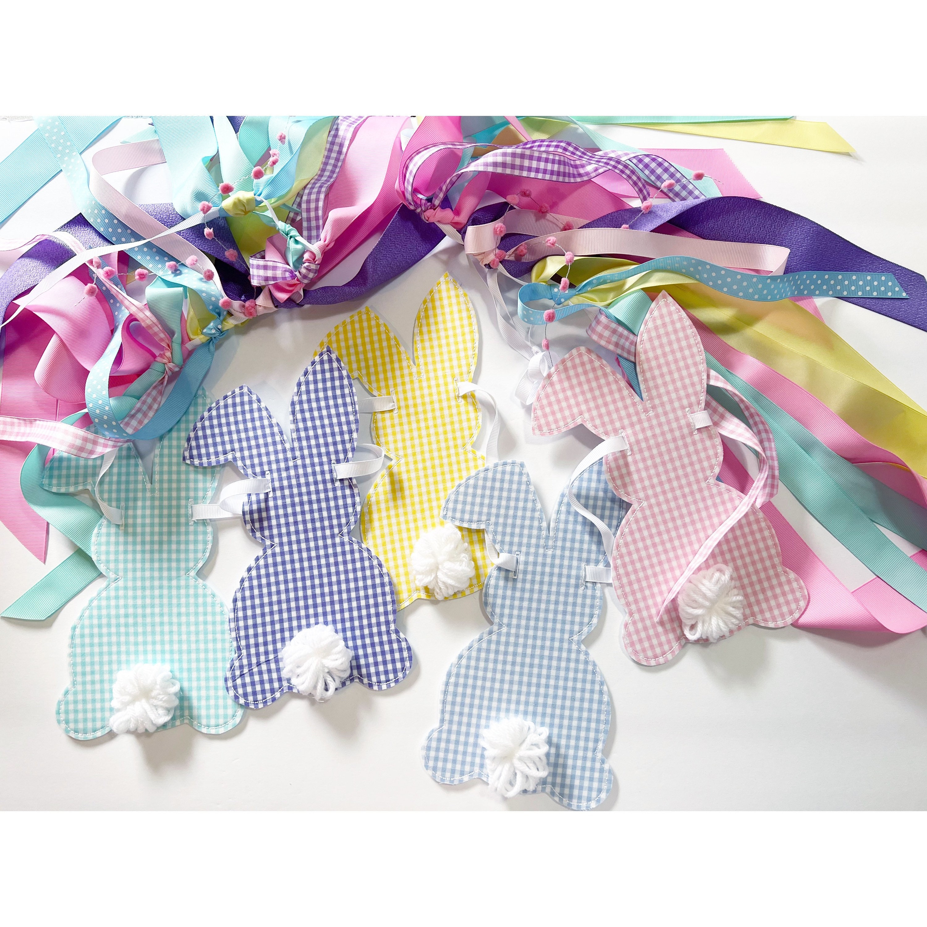 Pastel Bunny Tails Easter Banner Mantle Decoration Bunting - Etsy