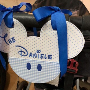 Stroller Tag With Name and Autograph Book With Magical Ears - Etsy