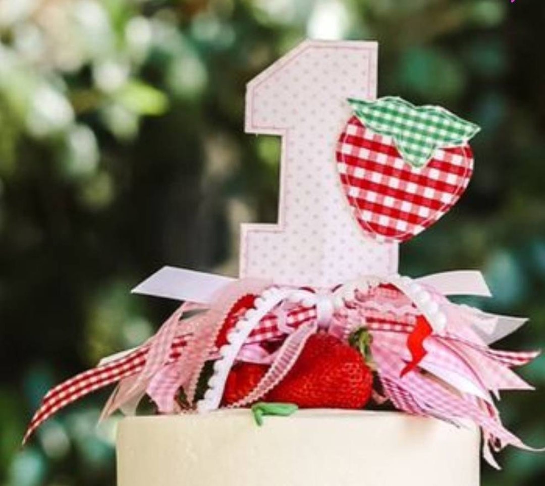 Strawberry Number Cake Topper - Etsy