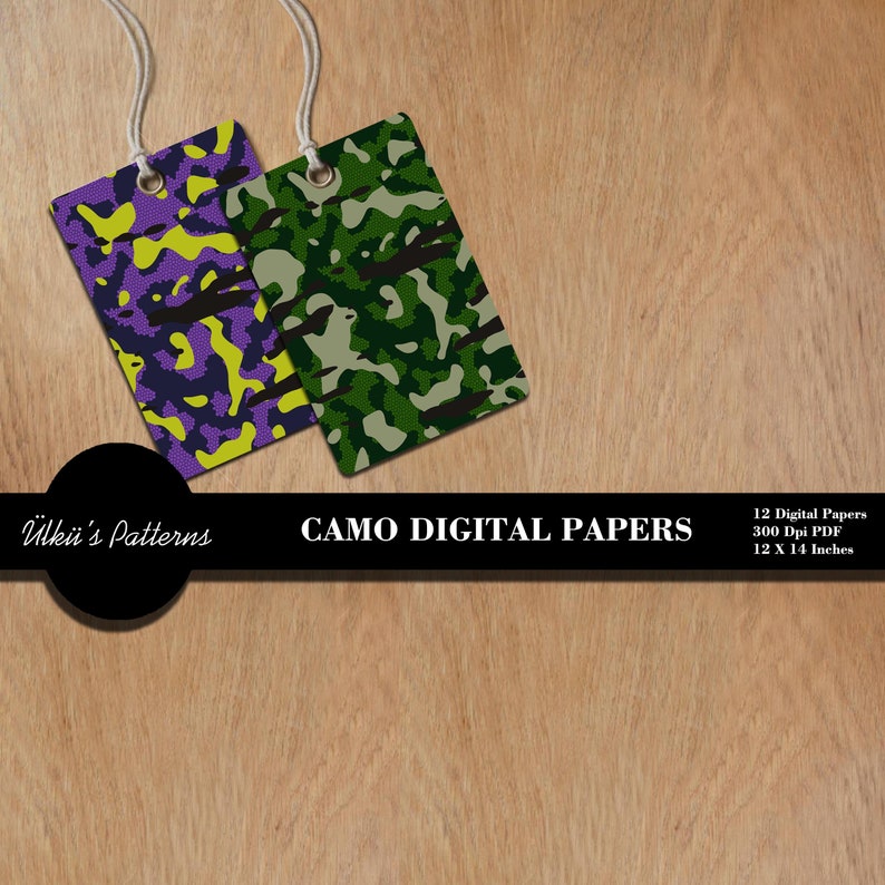 Camo Digital Papers,camouflage Digital Paper Pack,repeating Camo ...