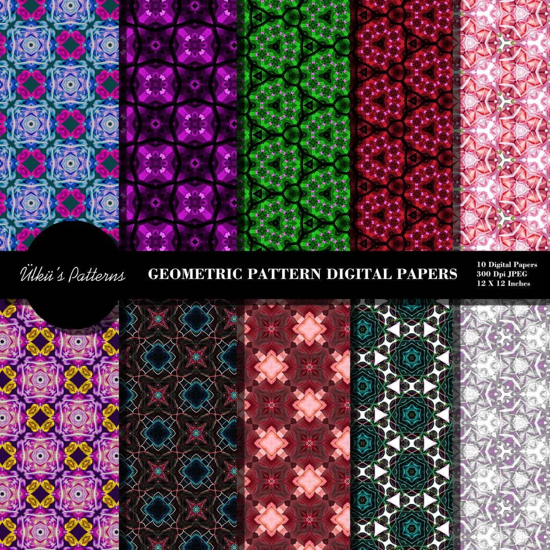 Geometric Pattern Digital Papers, Geometric Form Seamless Digital ...