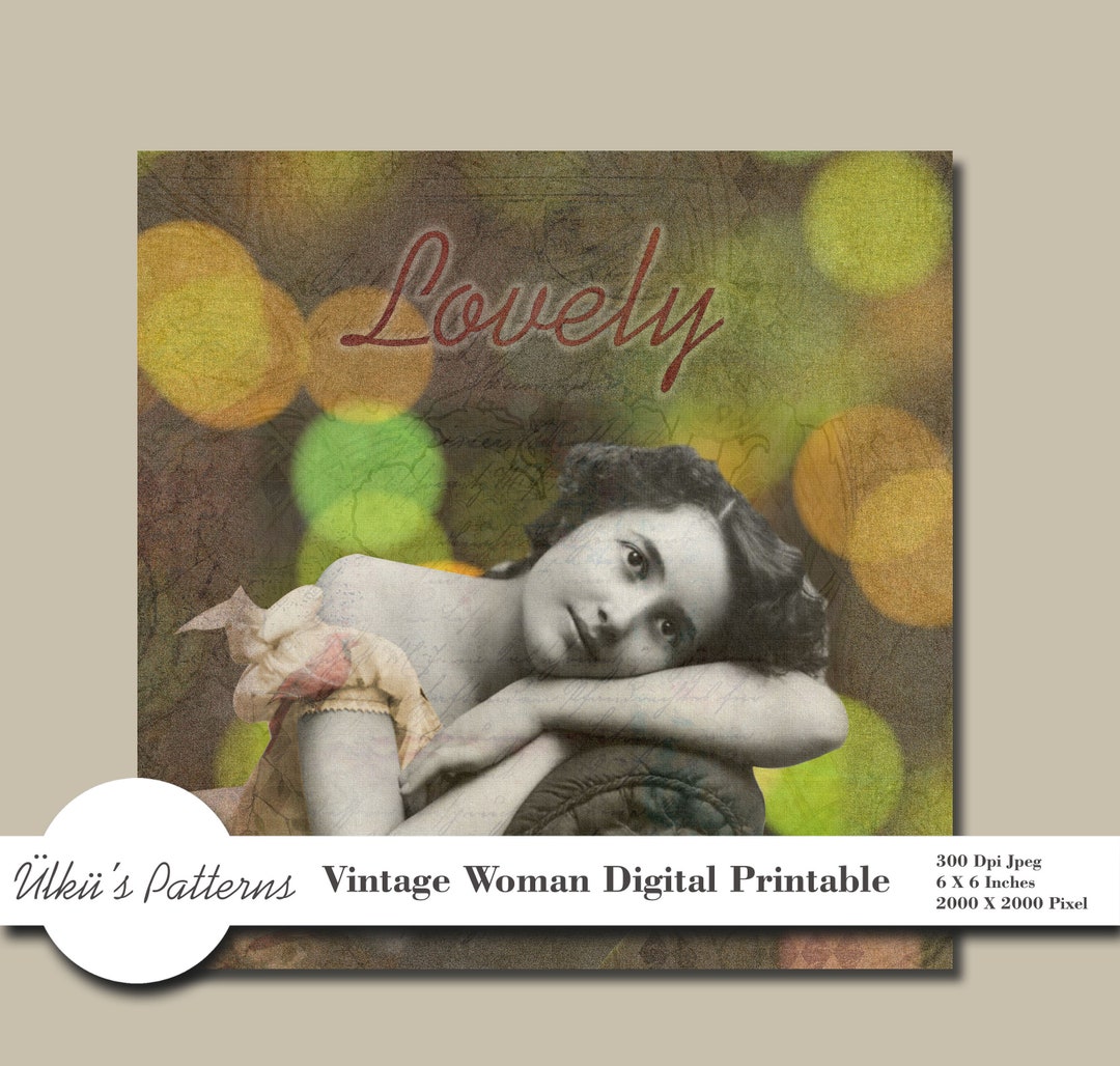 Vintage Woman Digital Printable Download,girl Scrapbooking,vintage ...