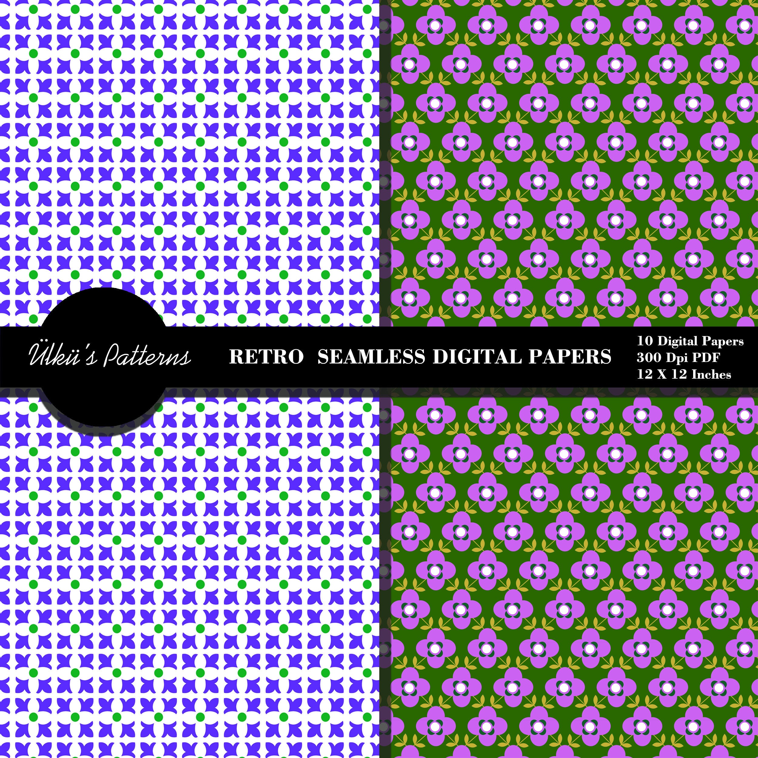 Retro Seamless Digital Papers,art Deco Pattern Digital Papers,retro ...