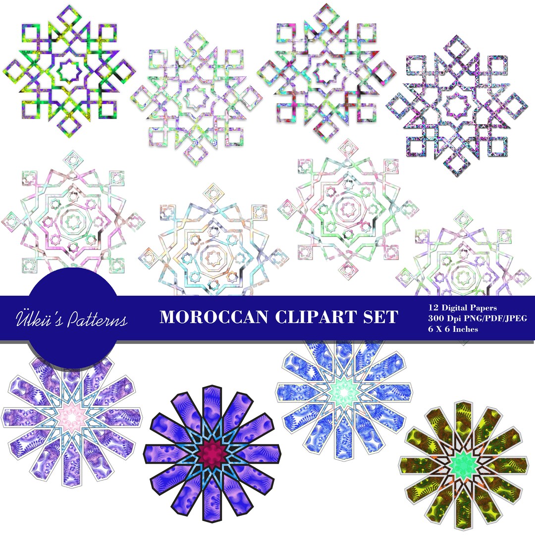 Moroccan Clipart Set,moroccan Pattern,mandala Pattern,meditation Symbol ...