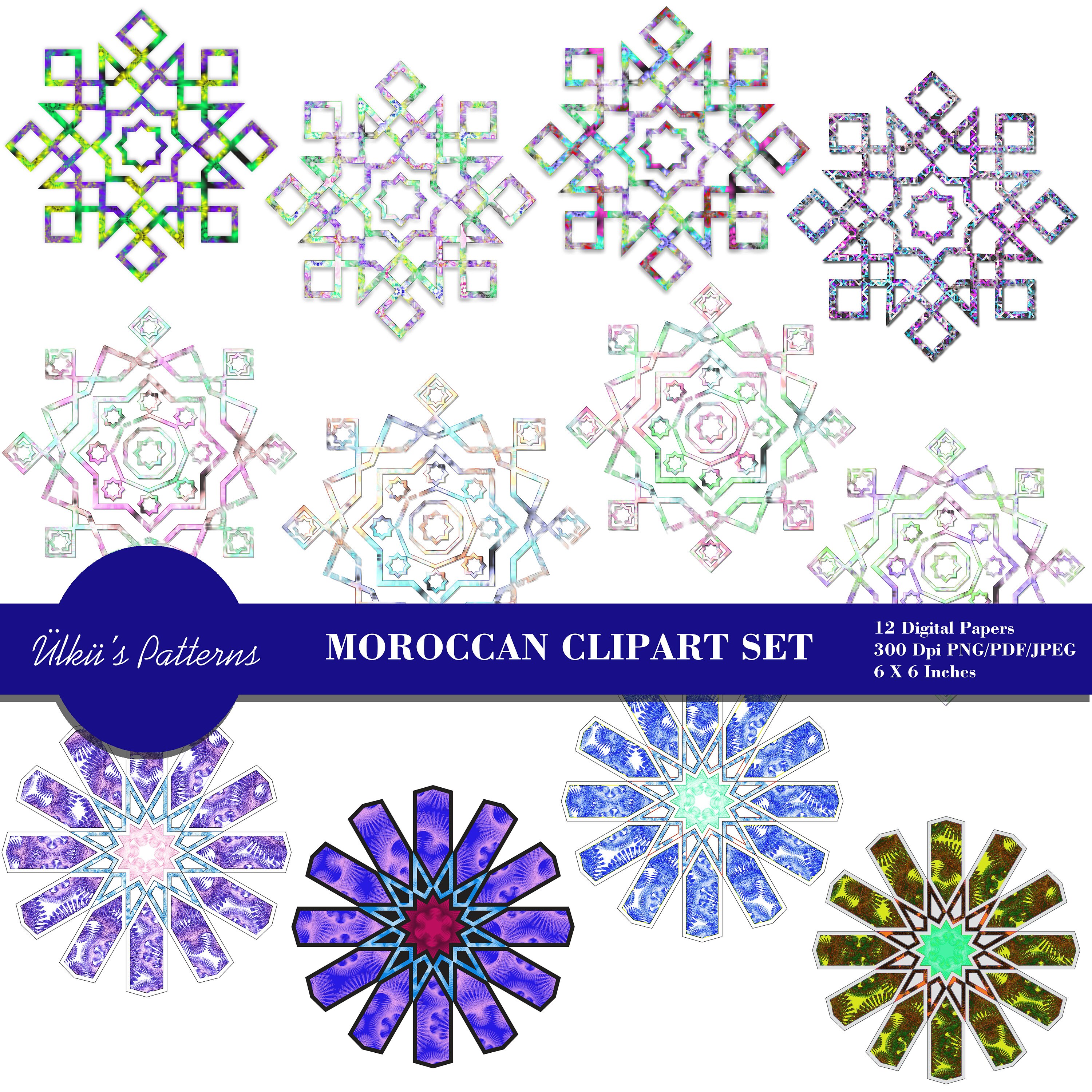 Moroccan Clipart Set,moroccan Pattern,mandala Pattern,meditation Symbol ...