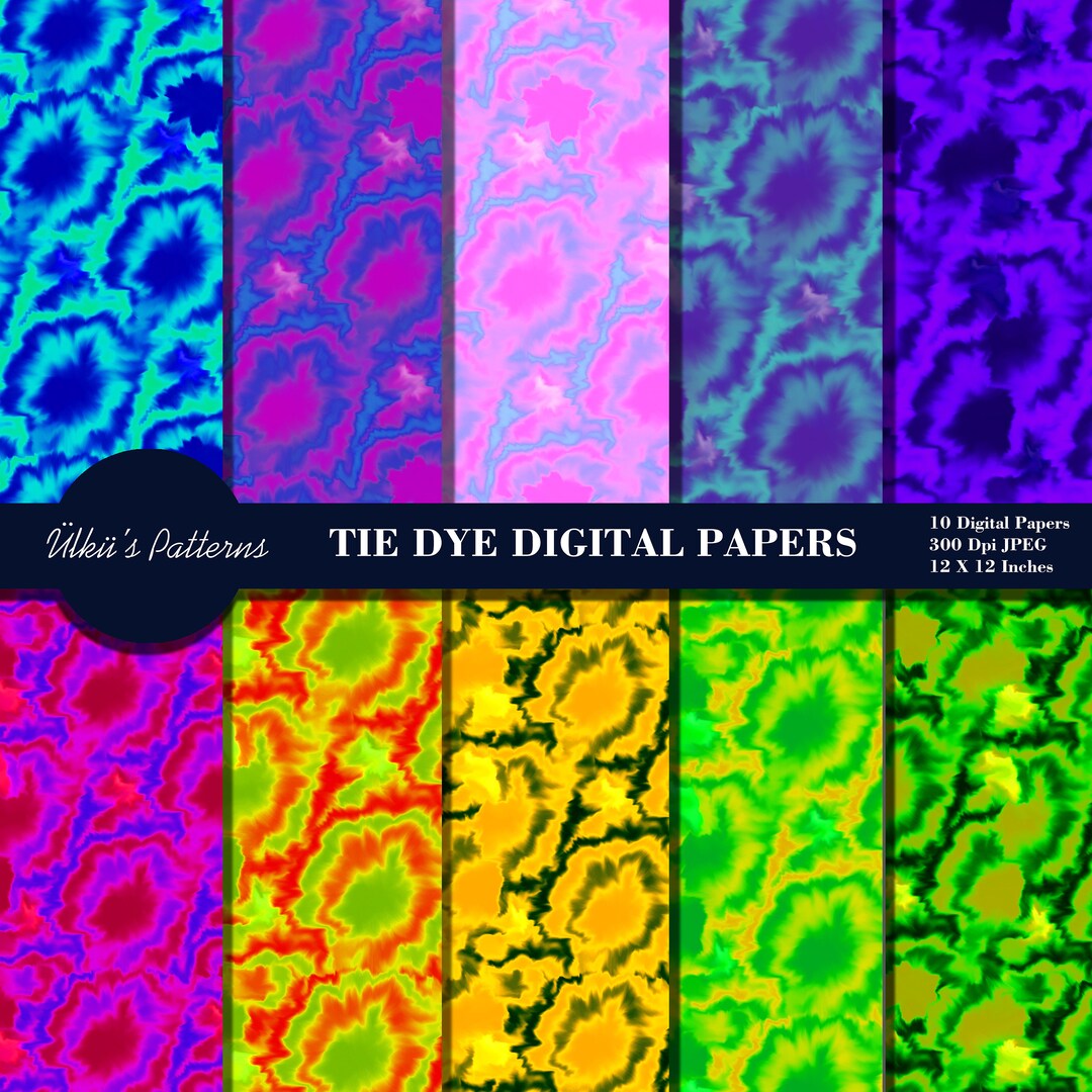 Tie Dye Digital Papers, Colorful Tie Dye Digital Papers Pack, Tie Dye ...