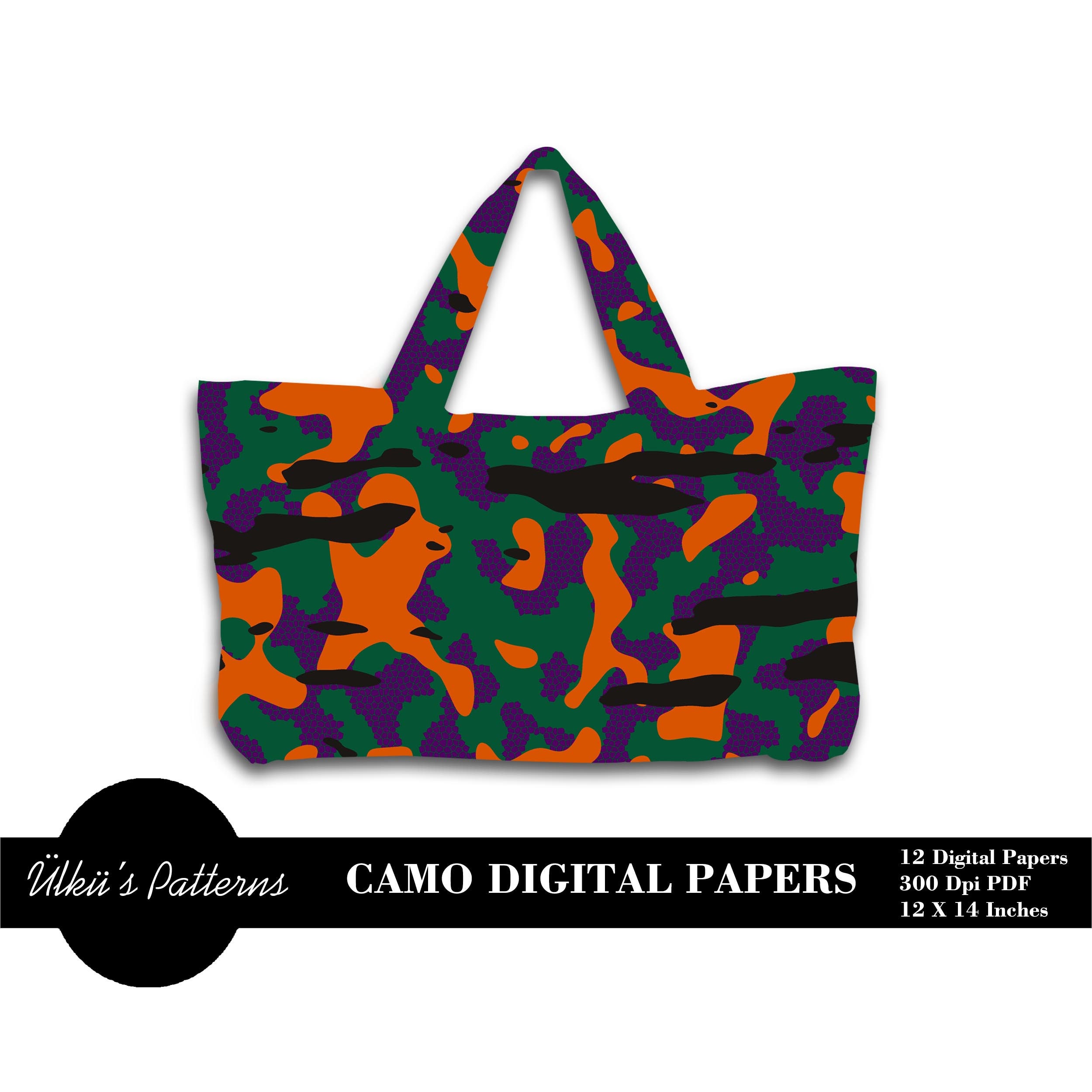 Camo Digital Papers,camouflage Digital Paper Pack,repeating Camo ...