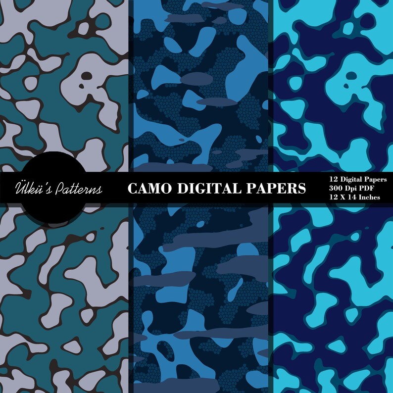 Camo Digital Papers,camouflage Digital Paper Pack,repeating Camo ...