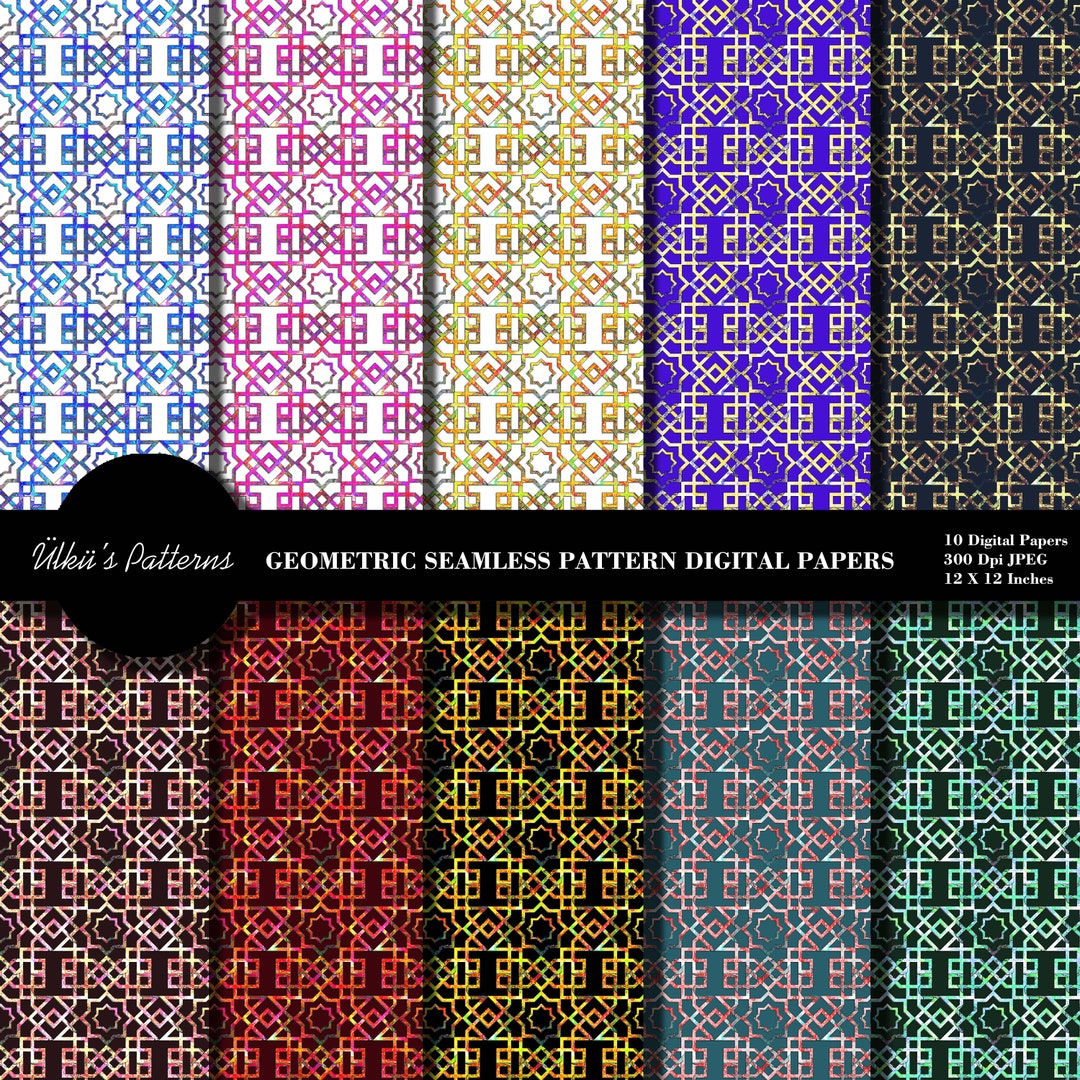 Geometric Pattern Digital Papers, Geometric Background, Geometric ...