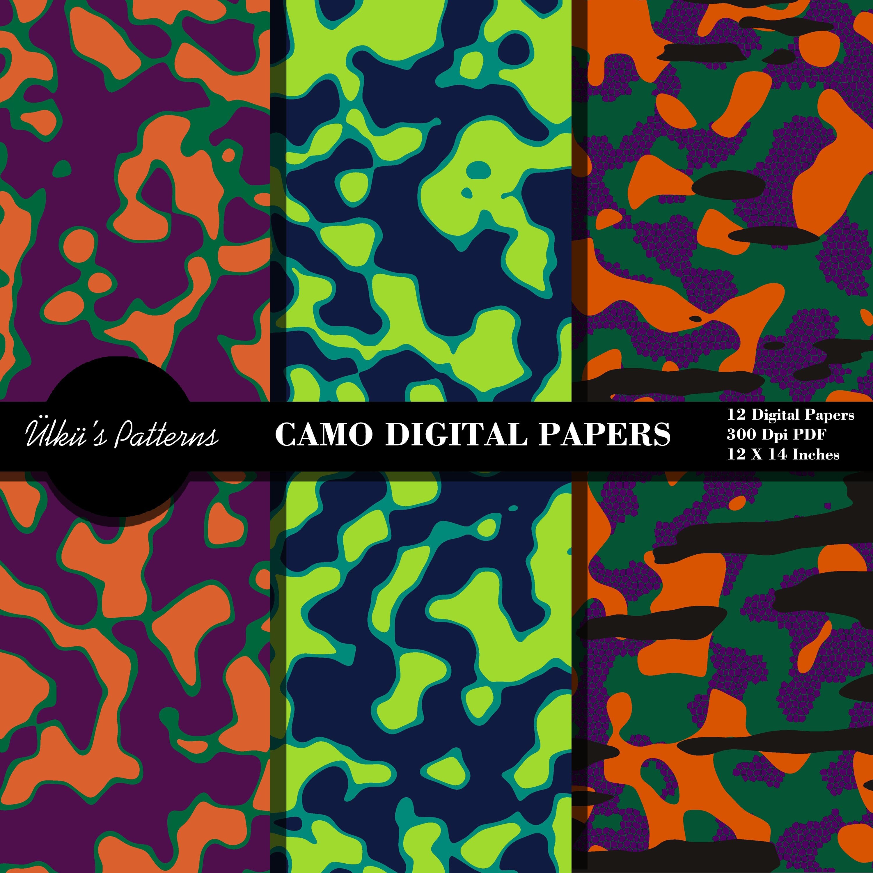 Camo Digital Papers,camouflage Digital Paper Pack,repeating Camo ...
