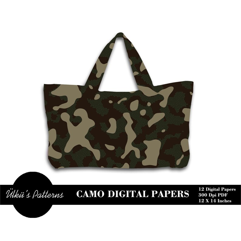 Camo Digital Papers,camouflage Digital Paper Pack,repeating Camo ...