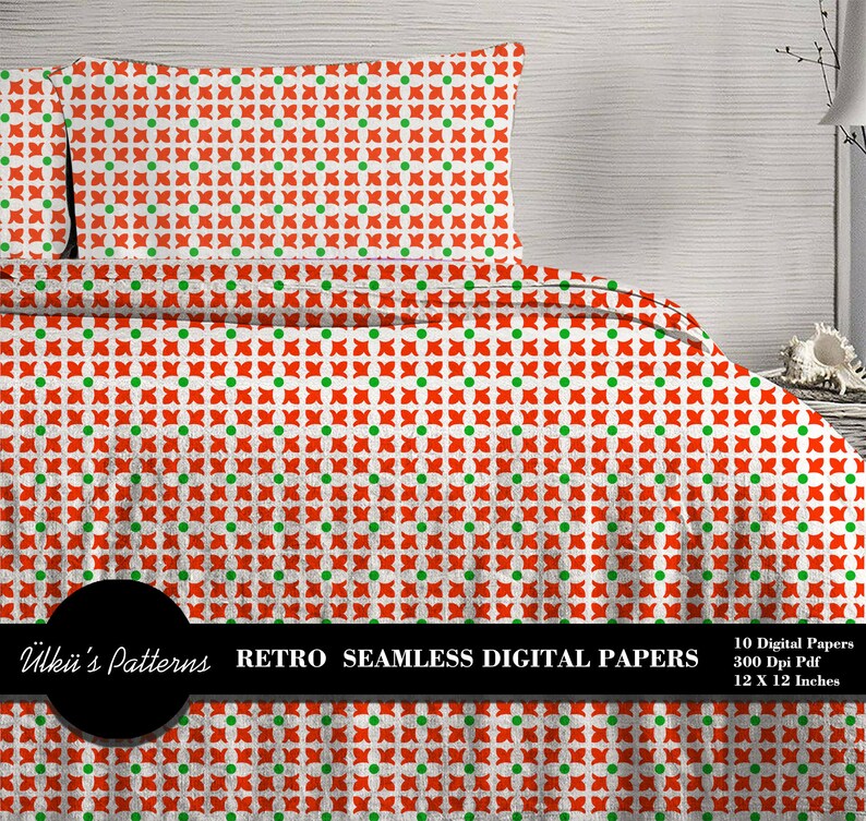 Retro Seamless Digital Papers,art Deco Pattern Digital Papers,retro ...