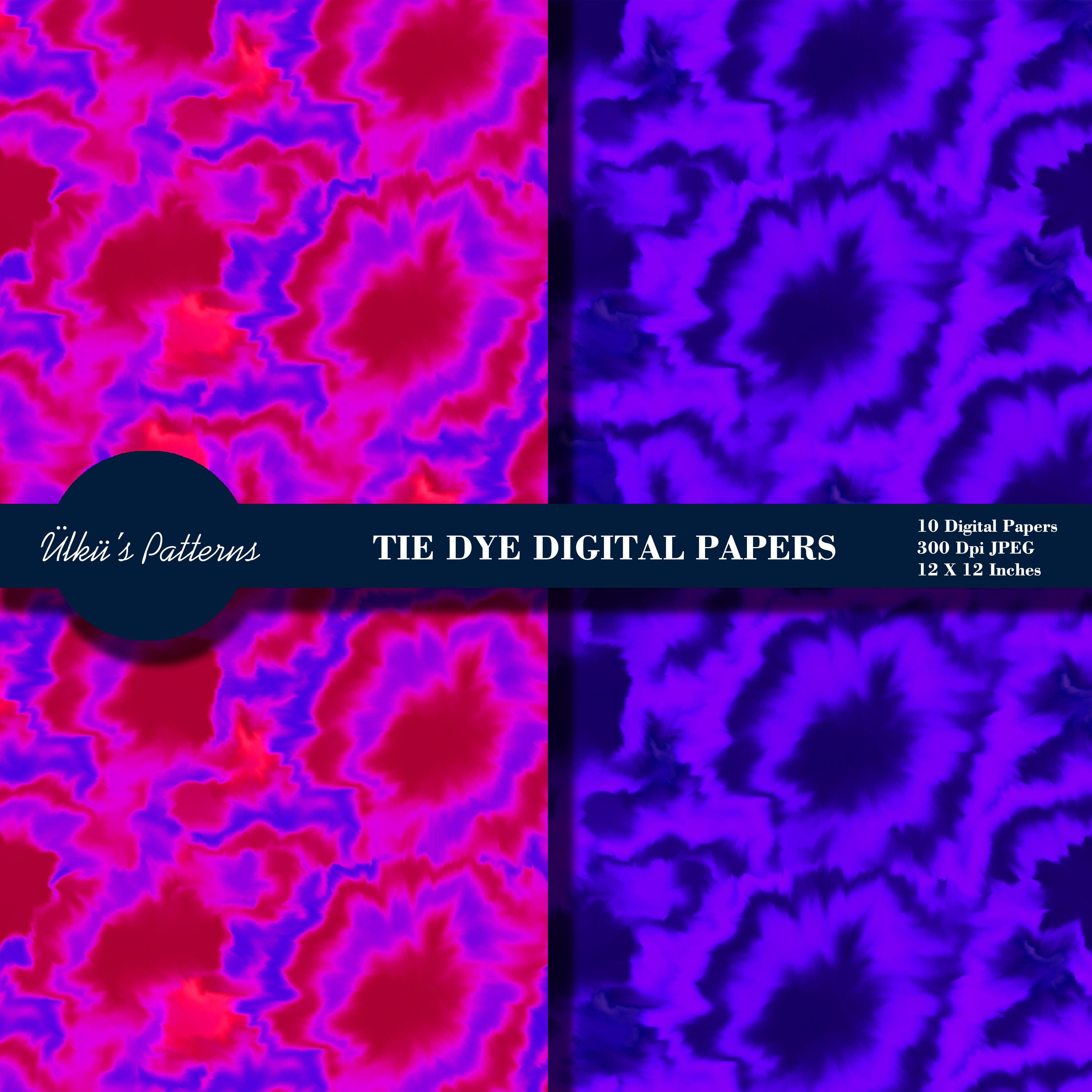 Tie Dye Digital Papers, Colorful Tie Dye Digital Papers Pack, Tie Dye ...