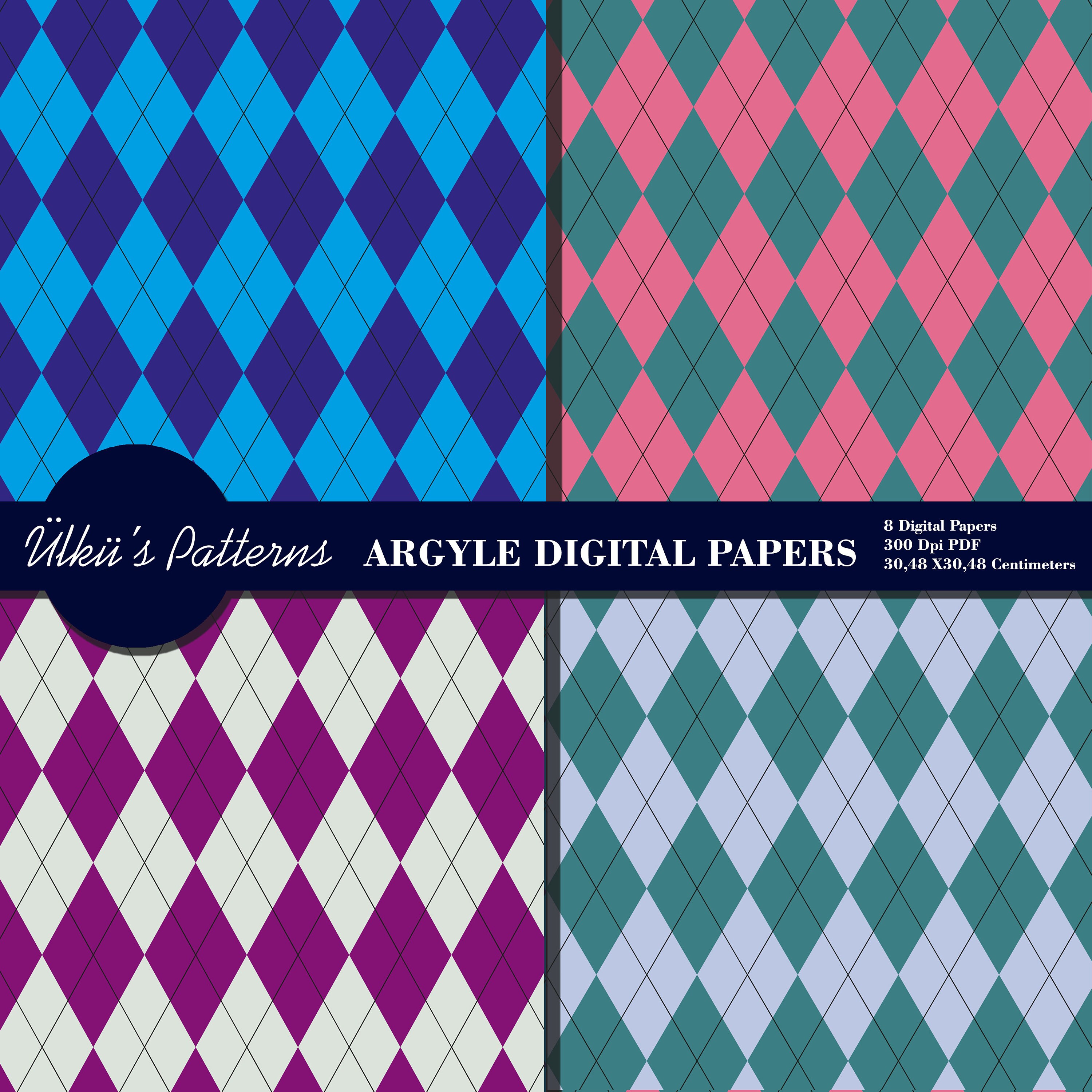 Argyle Digital Papers,diamond Digital Paper,agyle Background,argyle ...