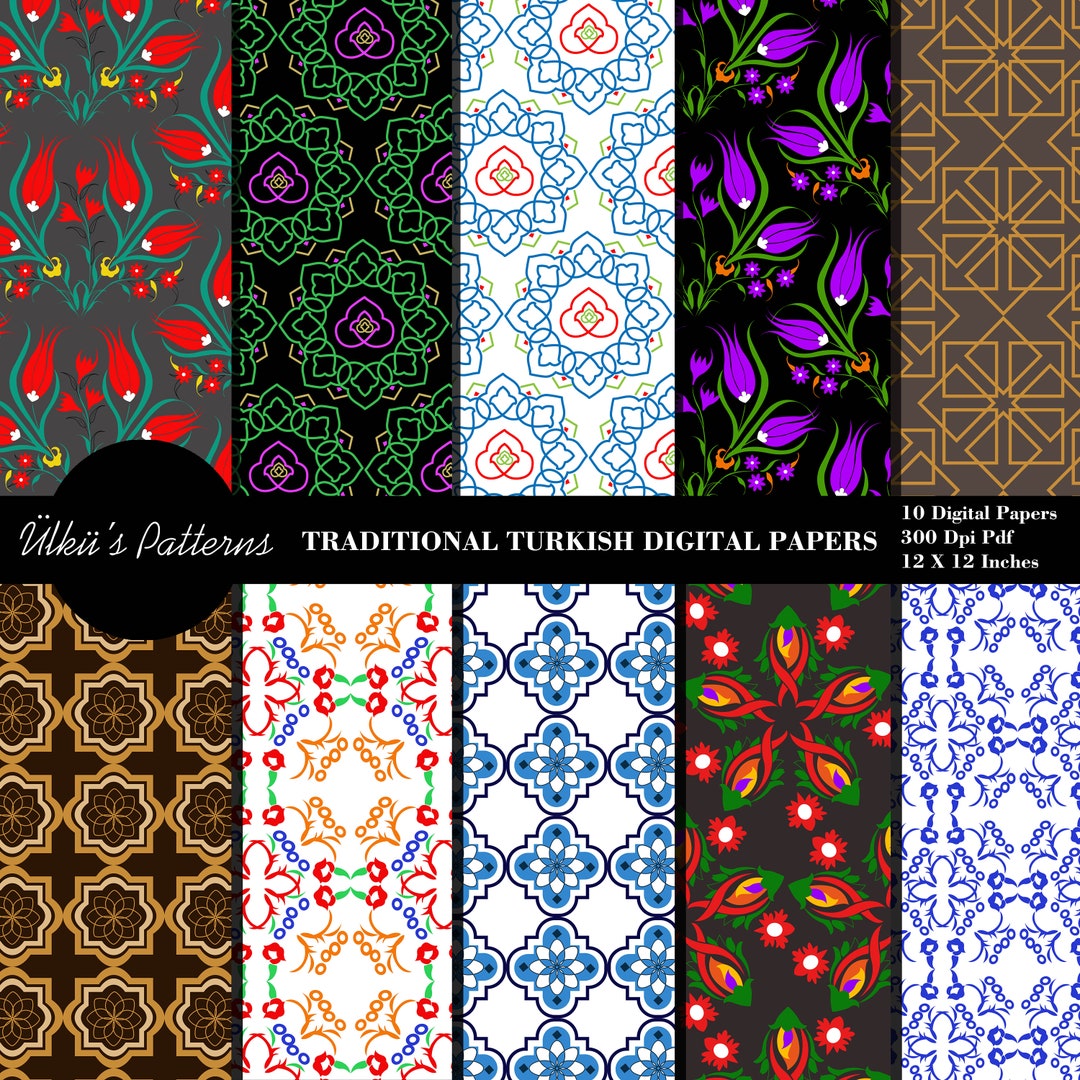 Traditional Turkish Digital Papers,traditional Turkish Style,tile ...