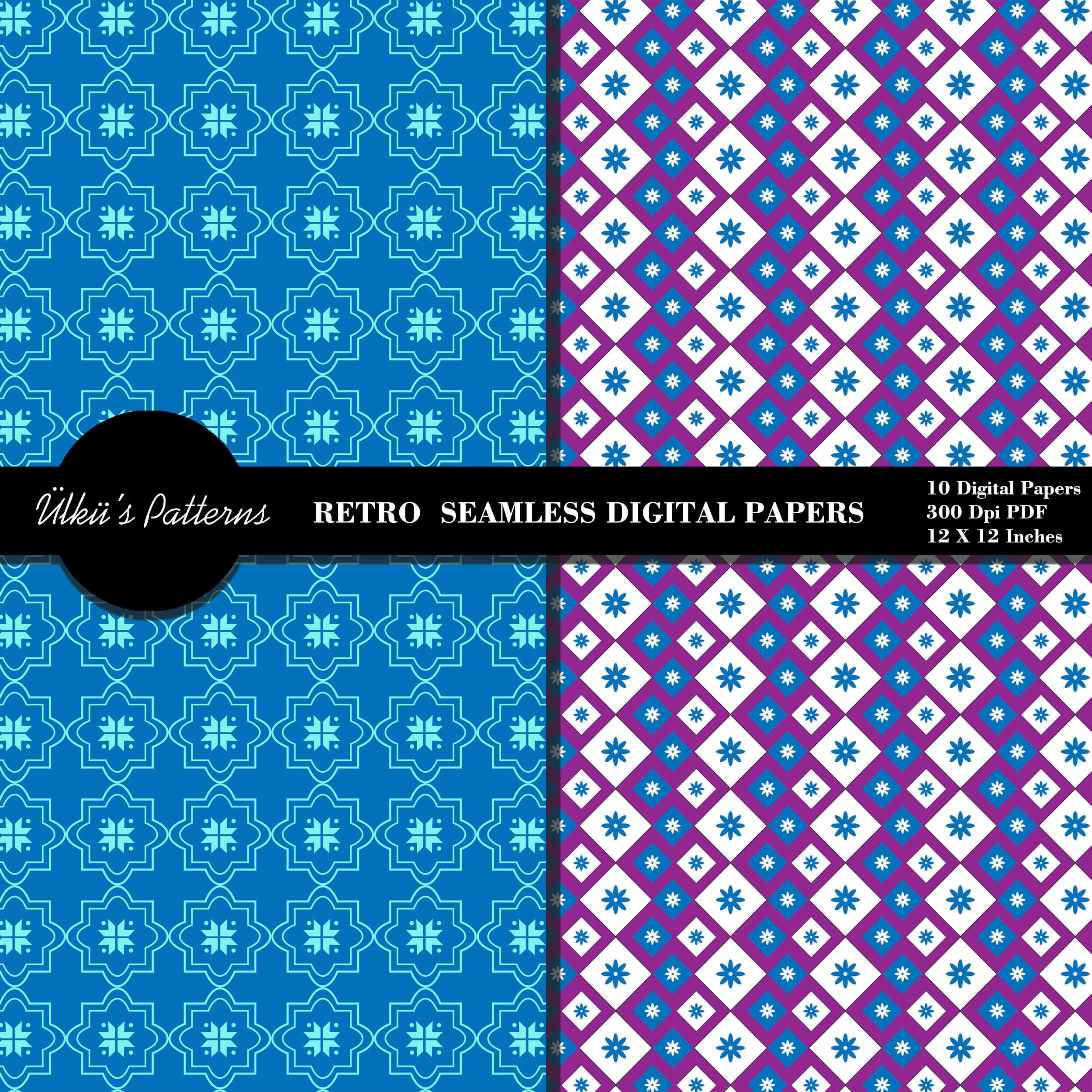 Retro Seamless Digital Papers,art Deco Pattern Digital Papers,retro ...