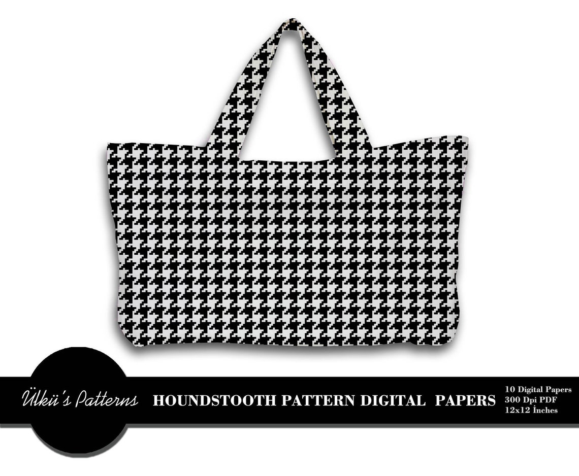 Houndstooth Pattern Digital Paperscolorful Houndstooth All - Etsy