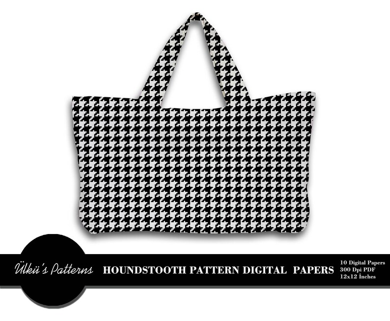 Houndstooth Pattern Digital Papers,colorful Houndstooth All Over Print ...
