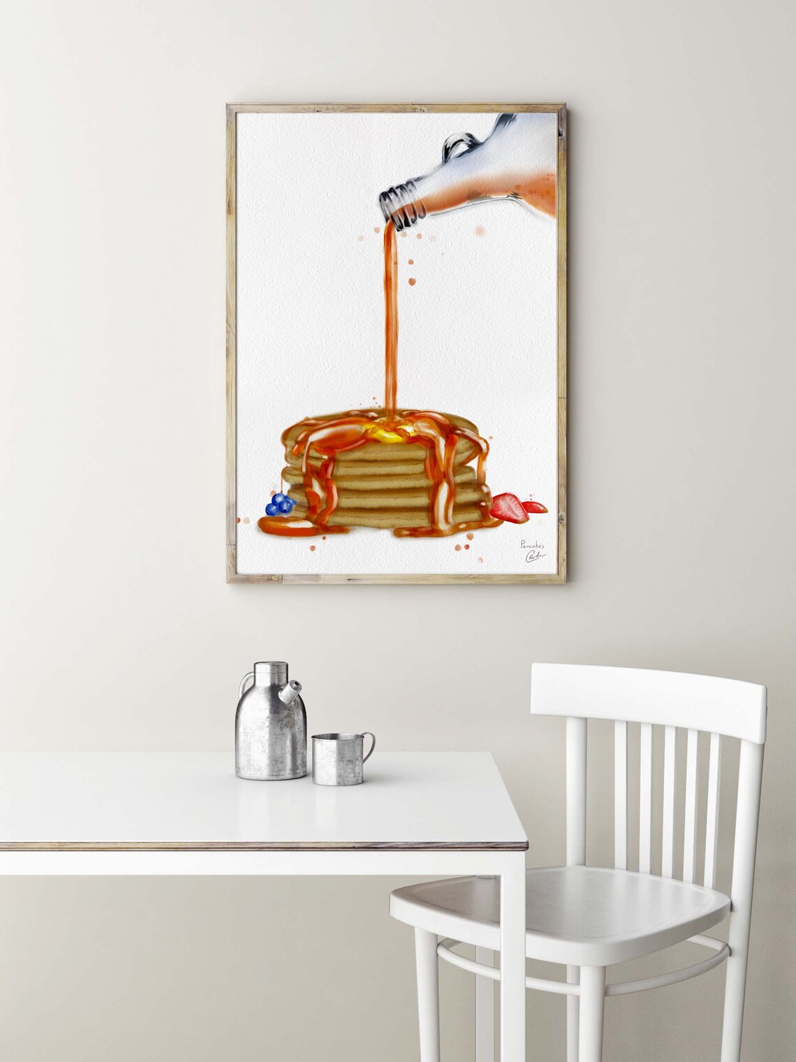 Pancakes and Maple Syrup | Watercolor Painting | Digital Download ...