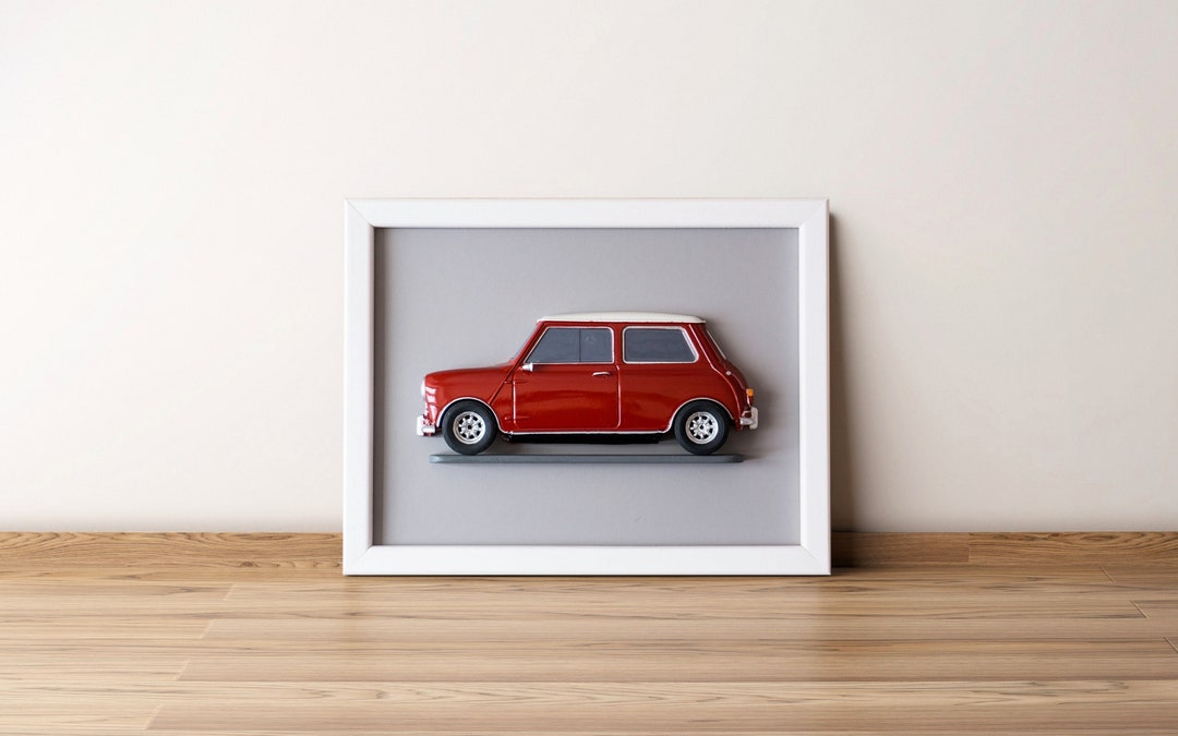 Mini Cooper Classic - Picture With 3D Embossed Model - Handmade - 3D ...
