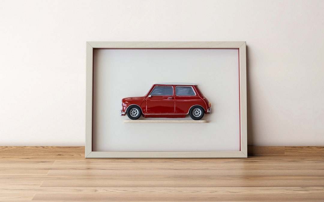 Mini Cooper Classic - Painting With Car in Relief - Handmade - 3D Art ...