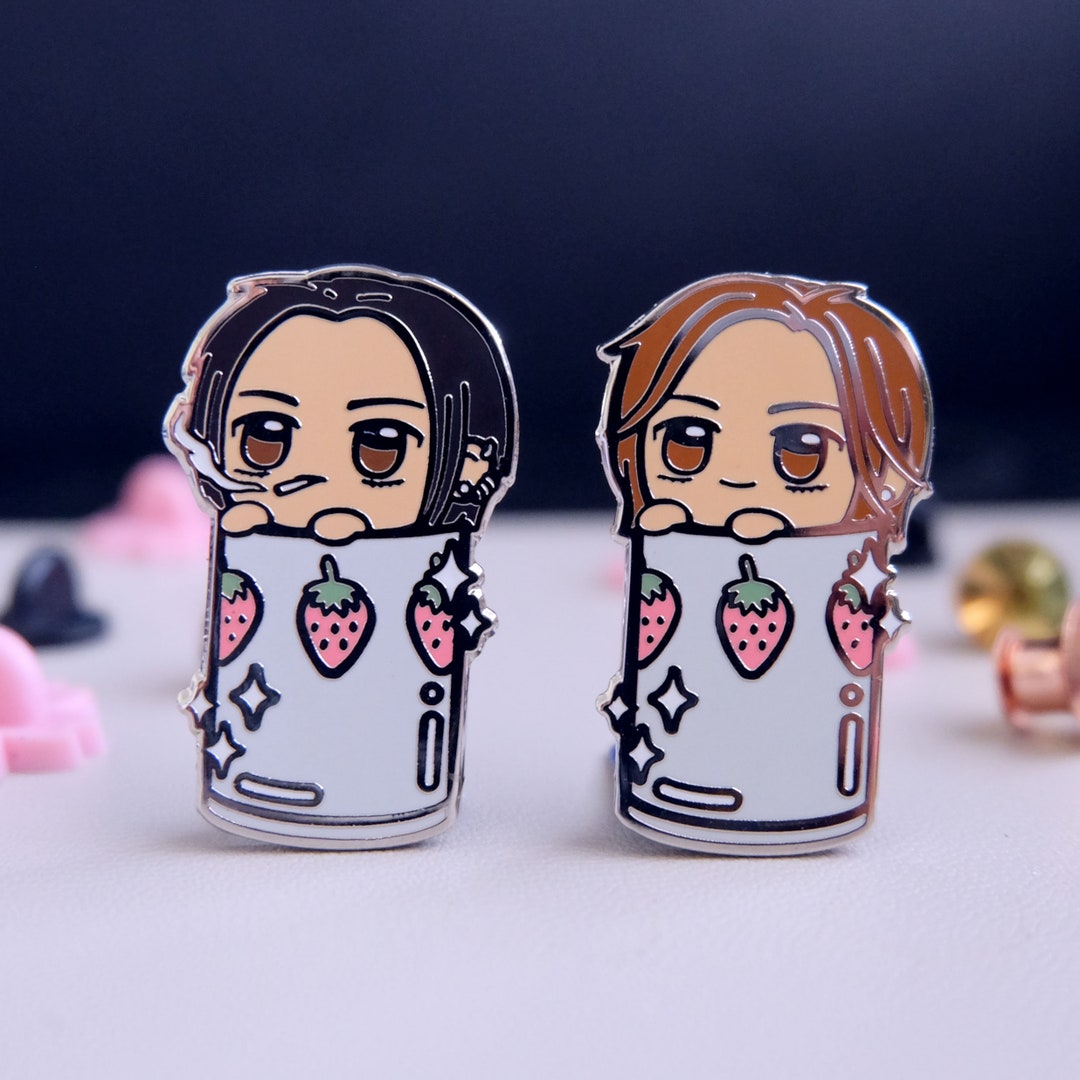 Nana & Hachi Strawberry Cup Enamel Pins - Etsy