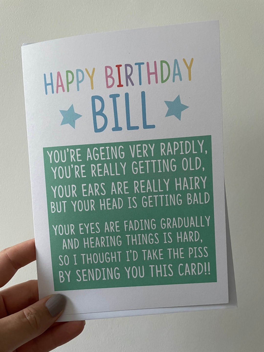 Ageing Birthday Poem | OAP Card - Etsy UK