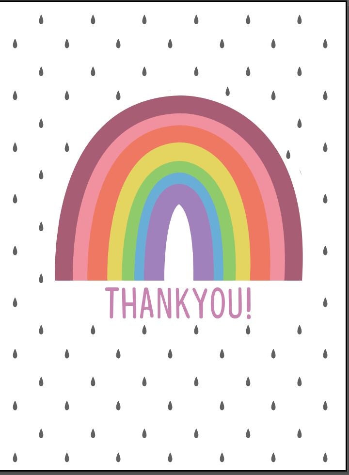 Thankyou Card | Rainbow Thankyou | Thanks - Etsy