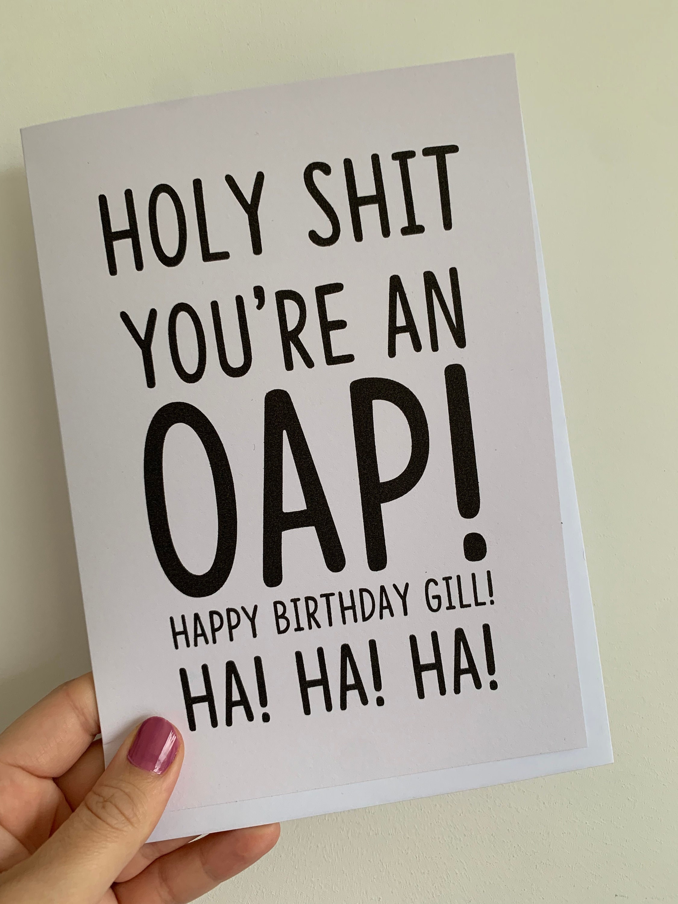 OAP Card OAP Birthday Card for Friendspersonalised - Etsy UK