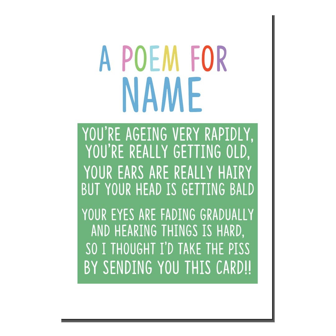 Ageing Birthday Poem | OAP Card - Etsy UK