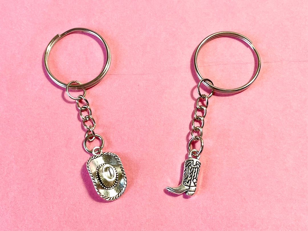 Cowboy Besties Keychain Set Best Friend Friendship Bracelet Keyring ...