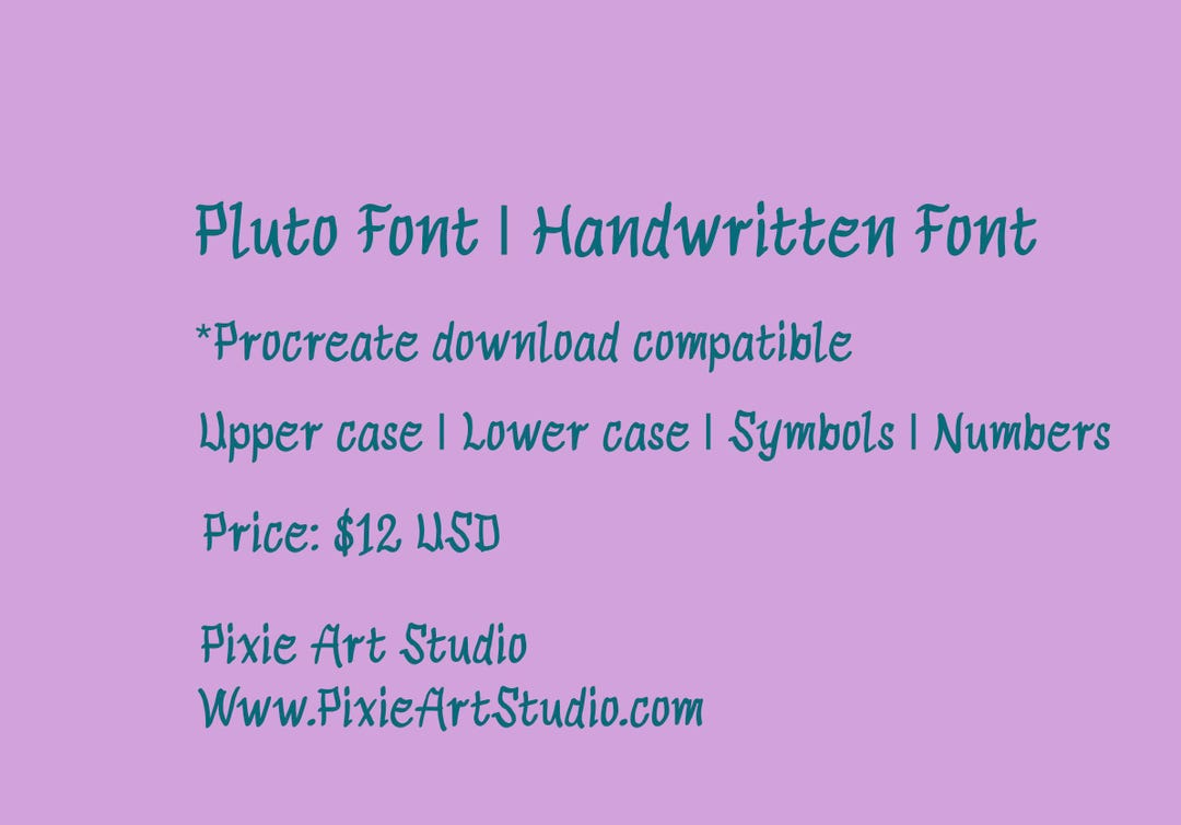 Pluto Handwritten Font - Etsy
