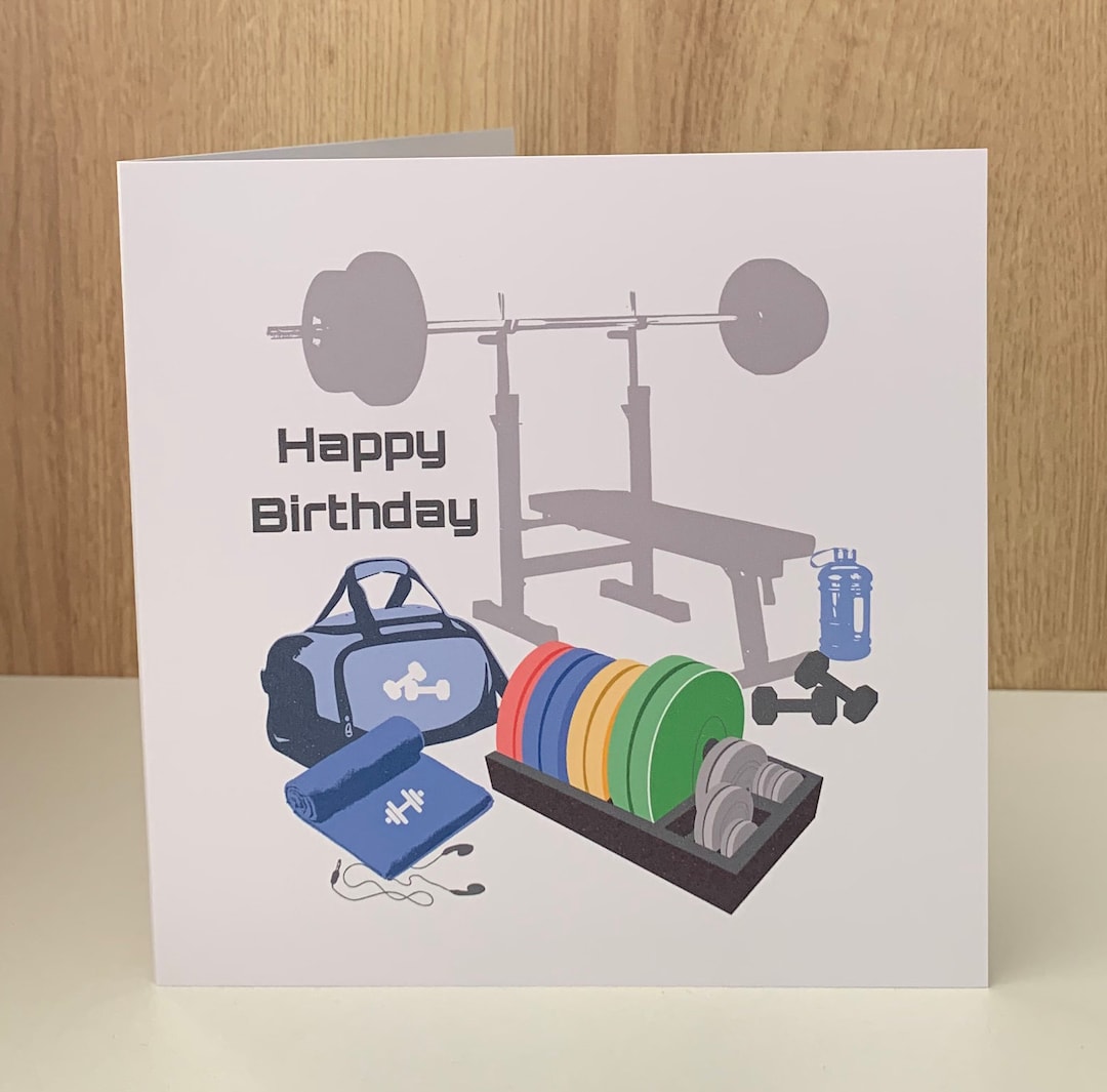 Gym Birthday Card - Etsy