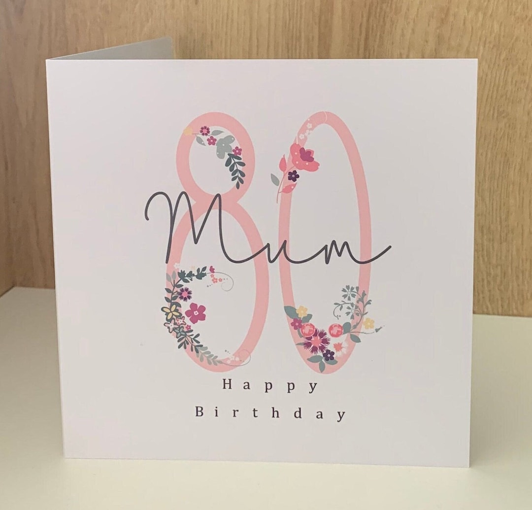80th Birthday Card for Mum - Etsy UK