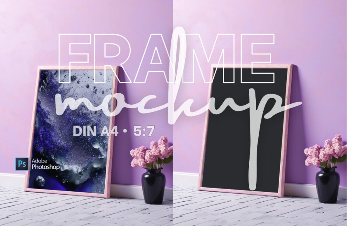 Frame Mockup | Mockup Vertical Digital Frame for Photoshop With ...