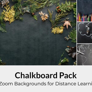 Chalkboard Zoom Background Pack for Teachers and Virtual Classroom ...