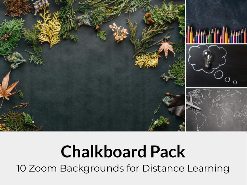 Chalkboard Zoom Background Pack for Teachers and Virtual | Etsy Australia