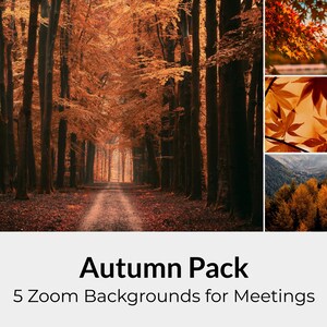 Autumn Zoom Background Pack, Instant Download, Virtual Backgrounds ...