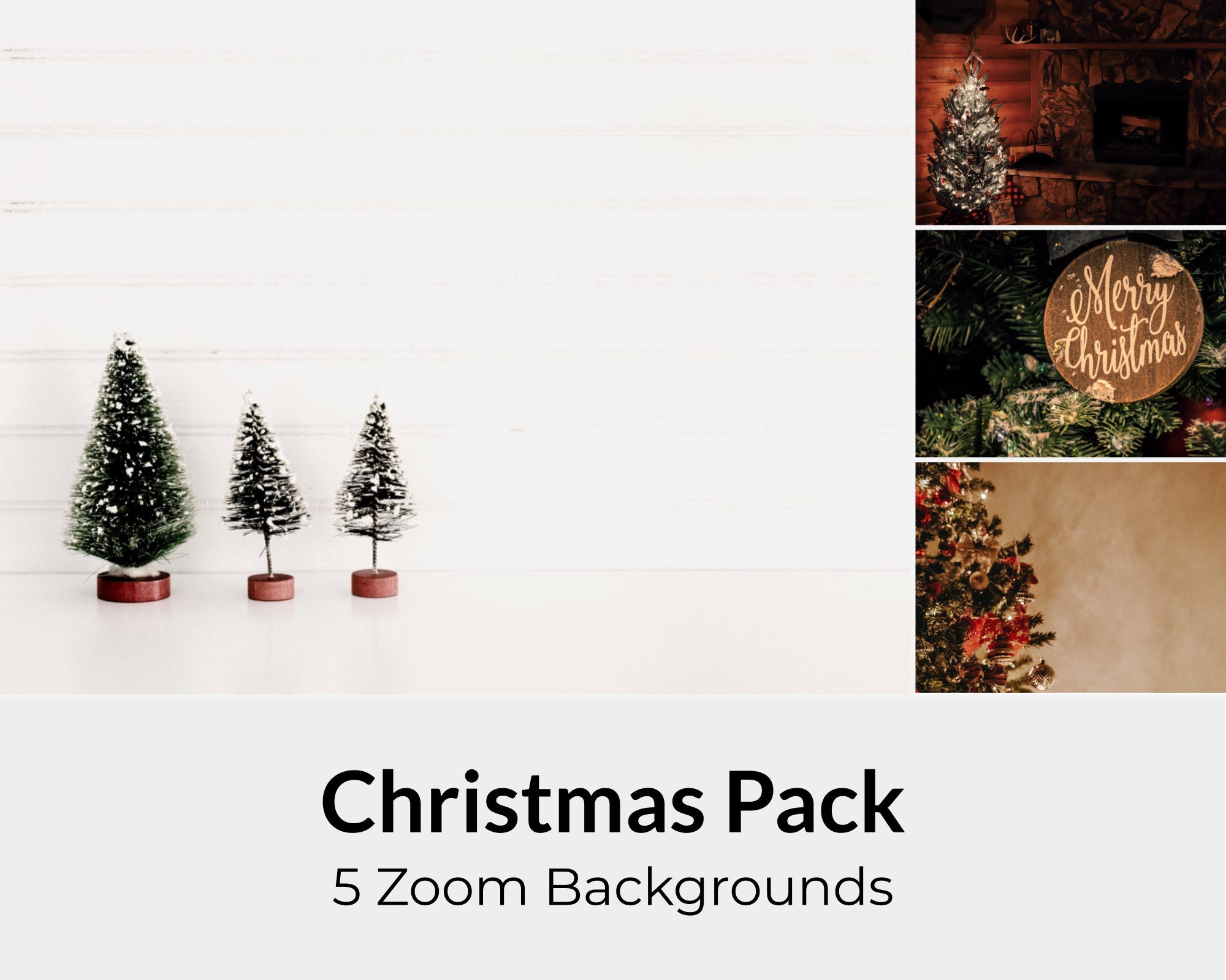 Christmas Zoom Background Pack, Instant Download, Virtual Backgrounds ...
