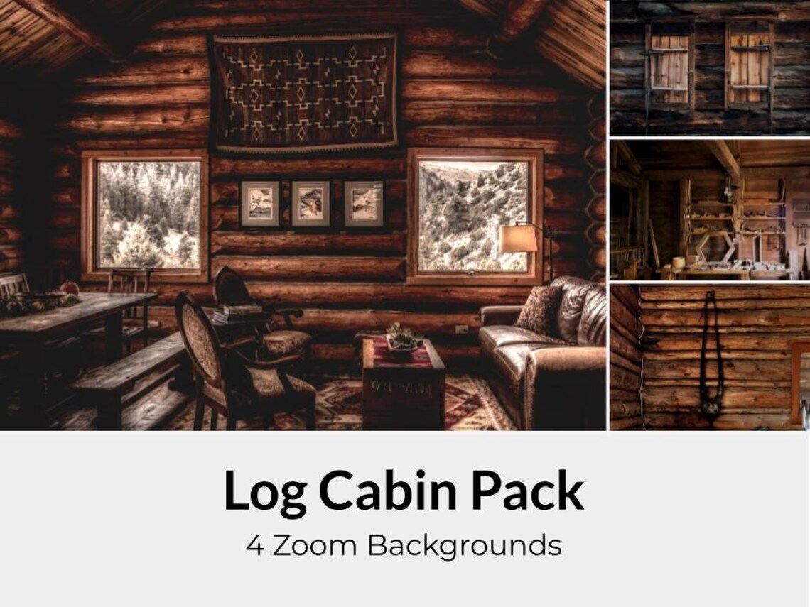 Log Cabin Zoom Background Pack Instant Download Virtual - Etsy Canada